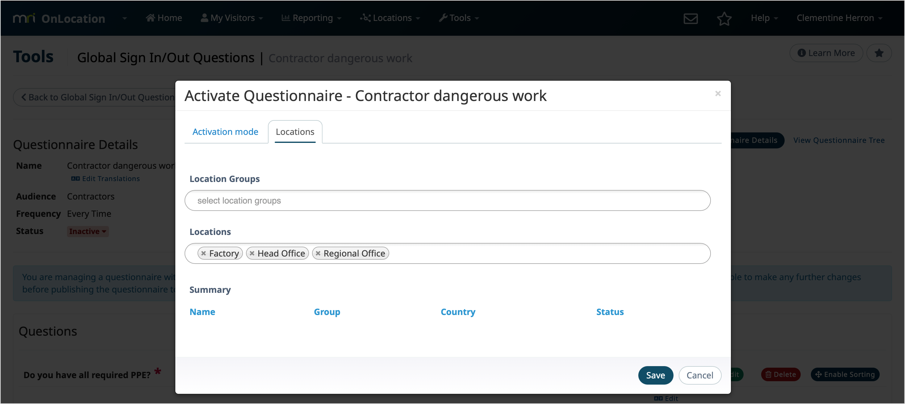 Add a global custom questionnaire – MRI OnLocation | Help Center