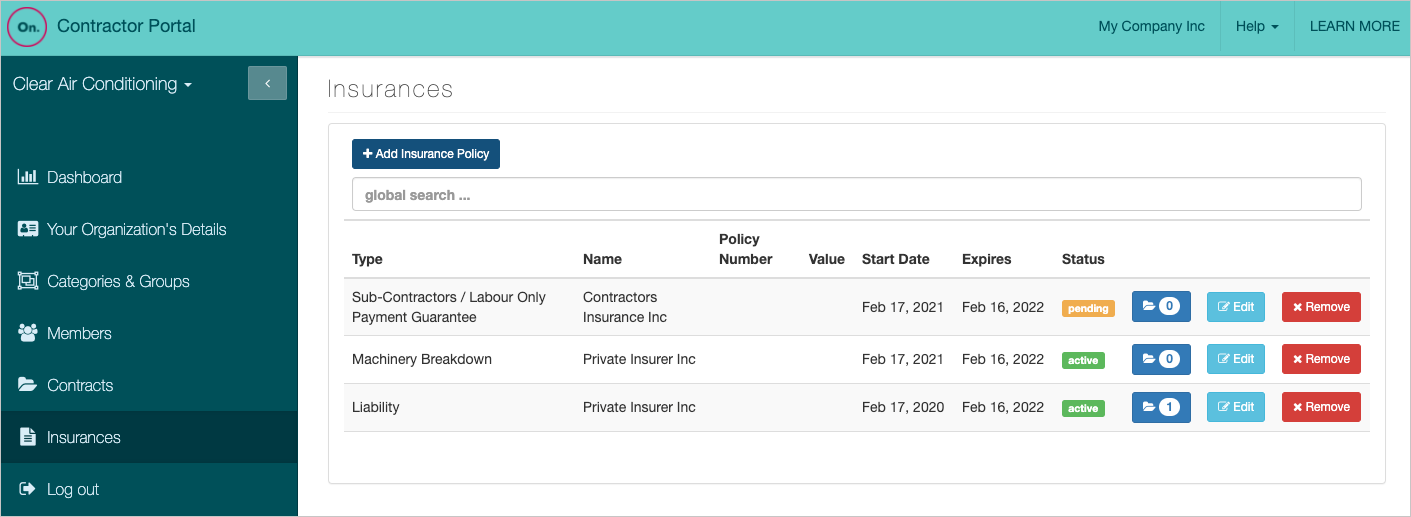 Manage insurance policies in the Contractor Portal – WhosOnLocation ...