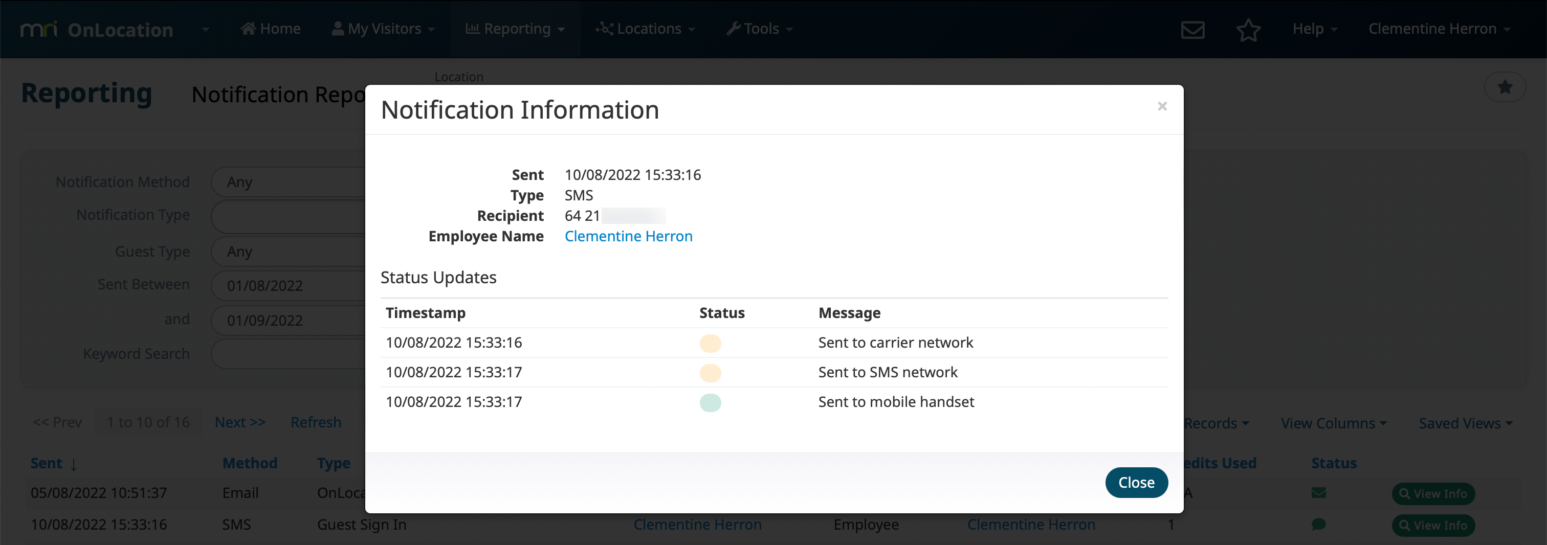 Sending SMS with OnLocation – MRI OnLocation | Help Center