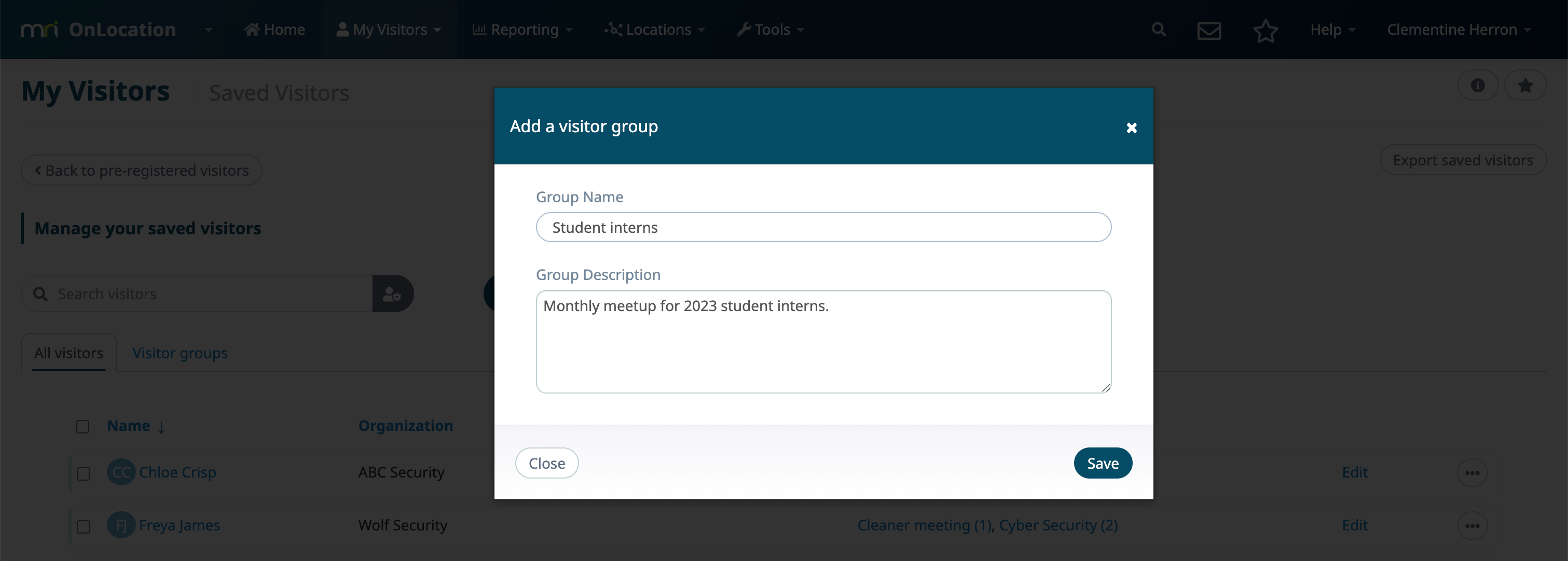 Add and manage visitor groups – MRI OnLocation | Help Center