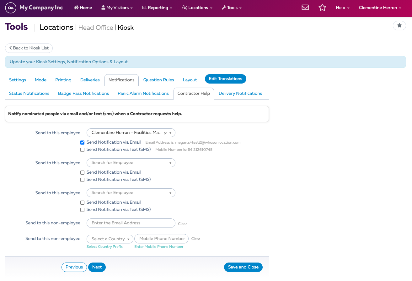 Set up notifications for your sign in/out kiosk – MRI OnLocation | Help ...