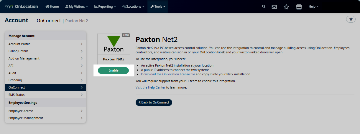 Set up the Paxton Net2 integration – MRI OnLocation | Help Center