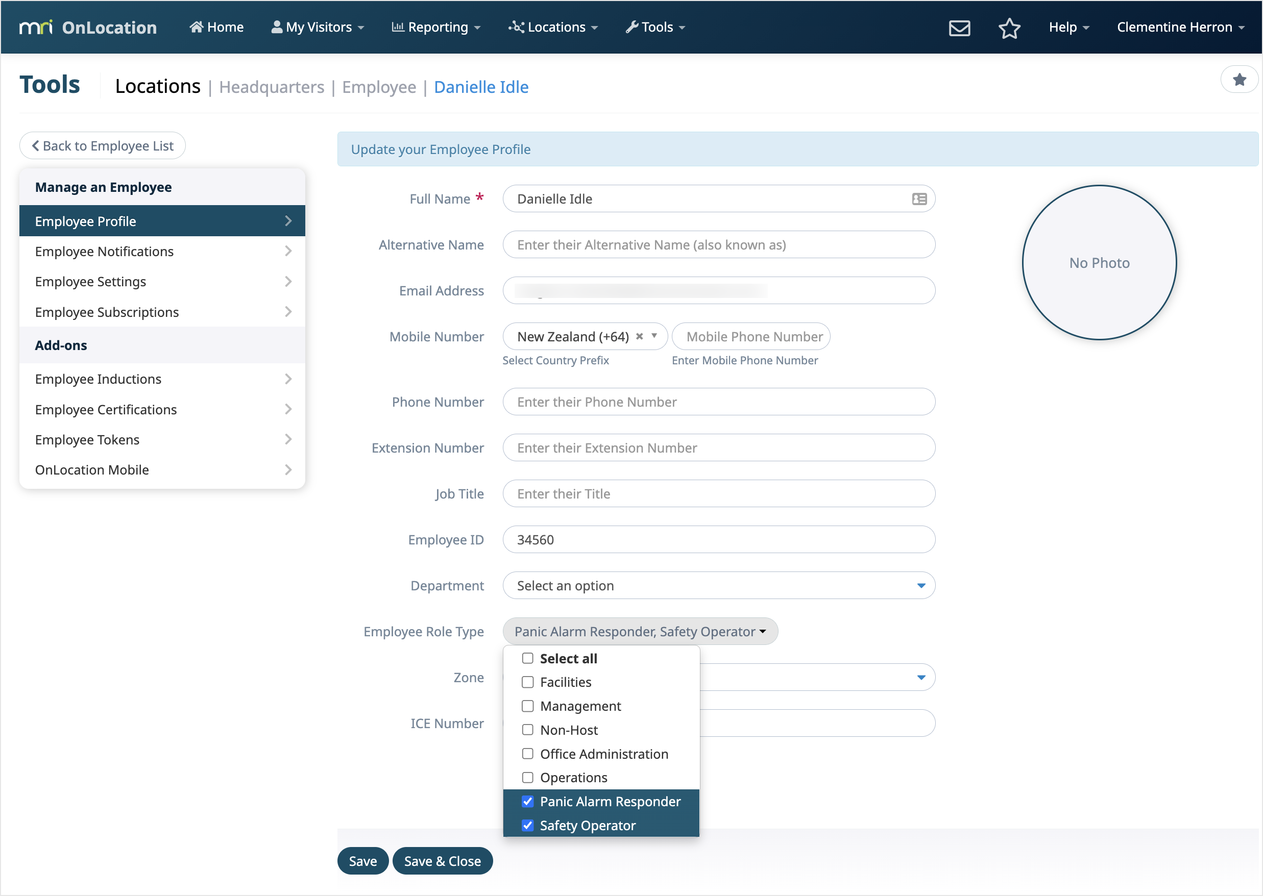 Manage and assign employee role types – MRI OnLocation | Help Center