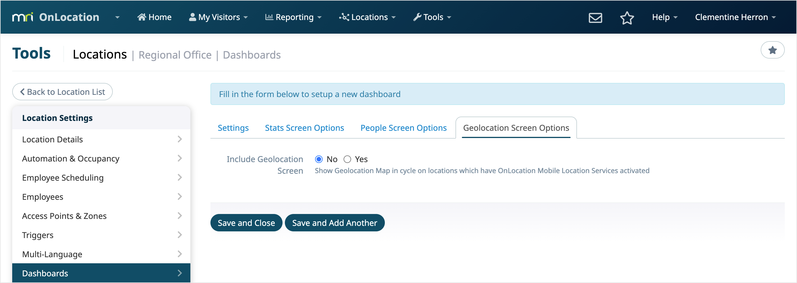 Set up a dashboard – MRI OnLocation | Help Center