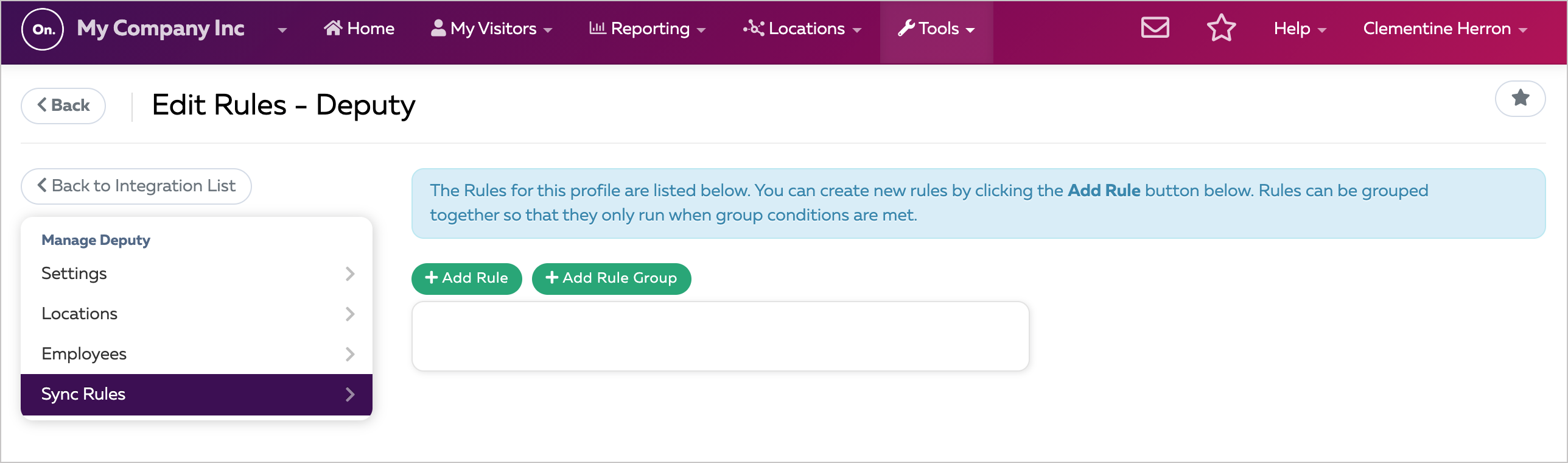 Manage the Deputy integration settings – MRI OnLocation | Help Center