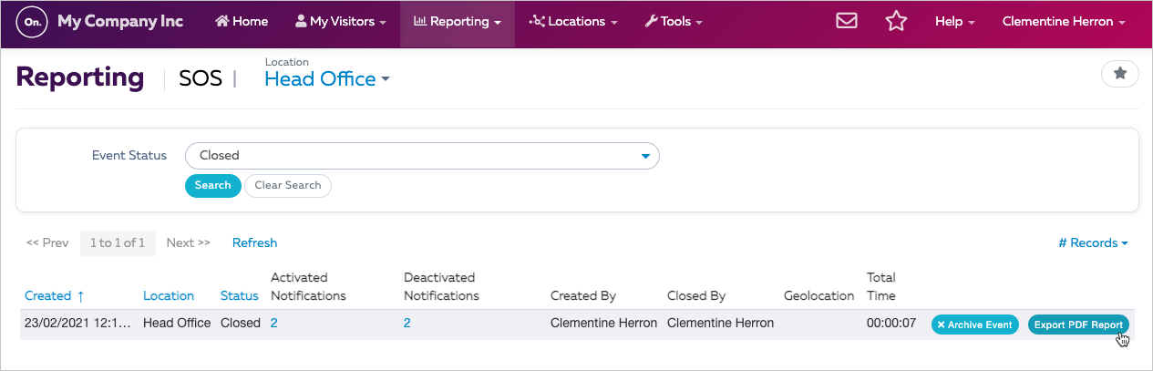 SOS reports – WhosOnLocation | Help Center